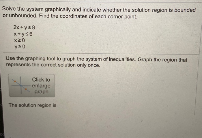 Solved Solve the system graphically and indicate whether the | Chegg.com