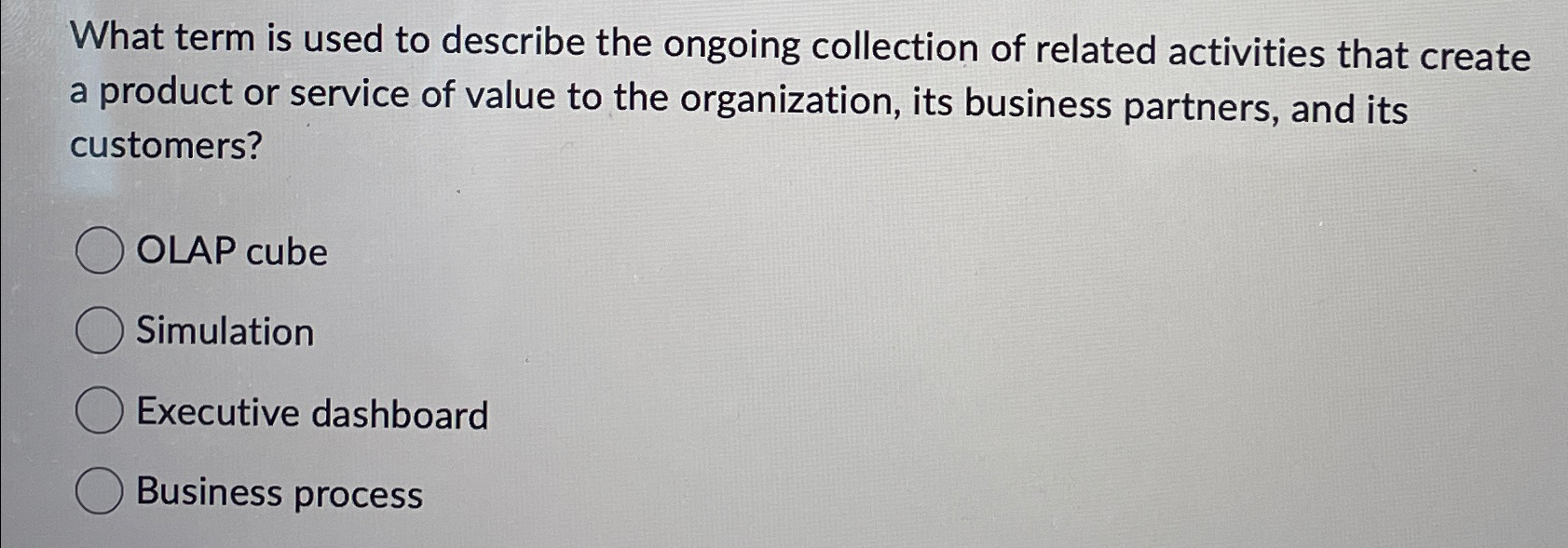 Solved What term is used to describe the ongoing collection | Chegg.com