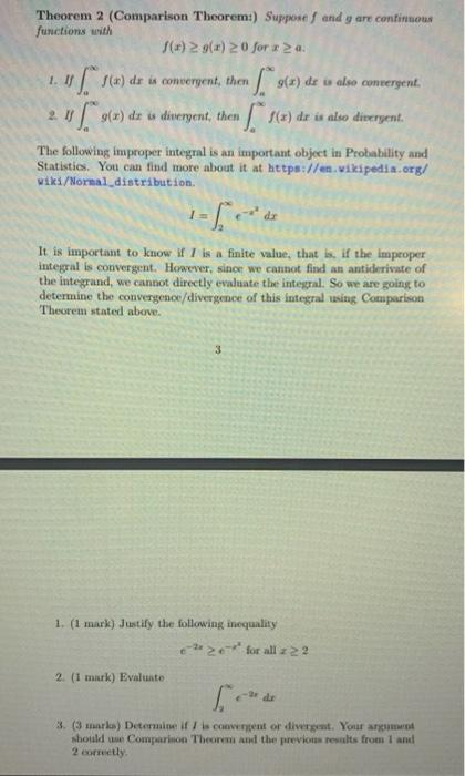 Solved Theorem 2 (Comparison Theorems) Suppose f and g are | Chegg.com