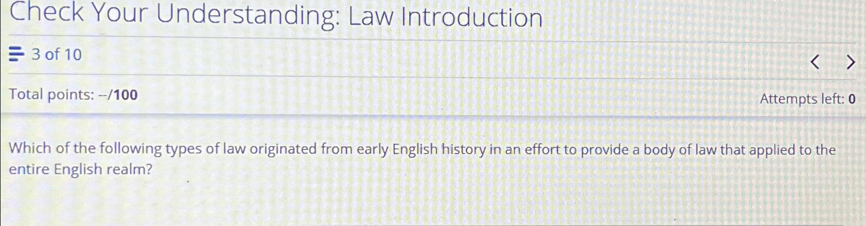 Solved Check Your Understanding: Law Introduction3 ﻿of | Chegg.com