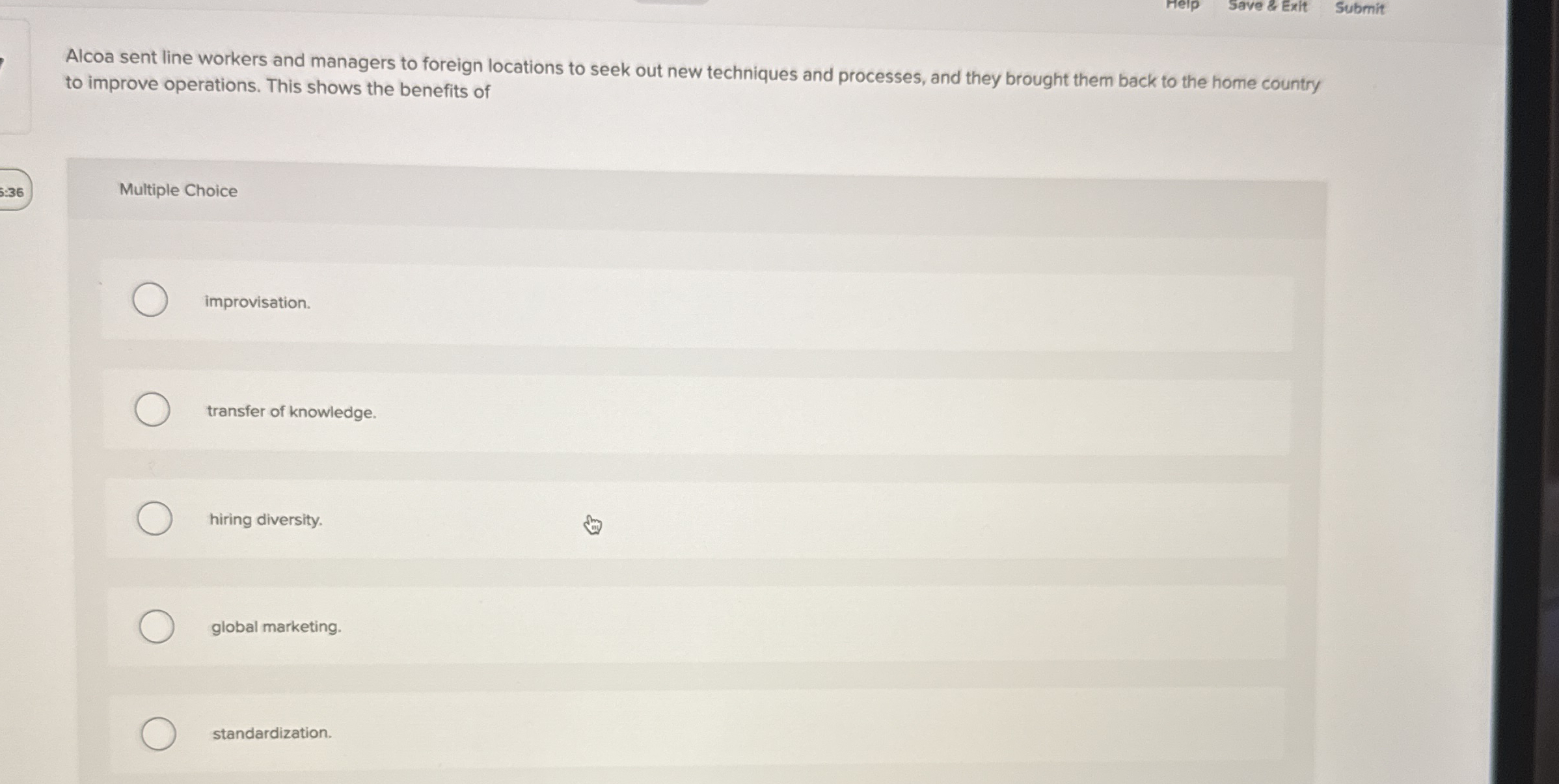 Solved HelpSave & ExitSubmitAlcoa sent line workers and | Chegg.com