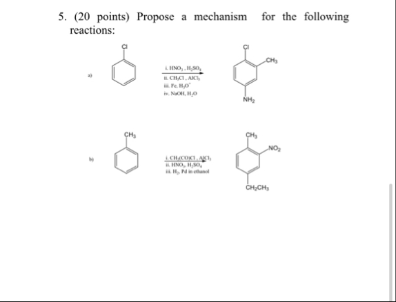 Solved (20 ﻿points) ﻿Propose a mechanism for the following | Chegg.com