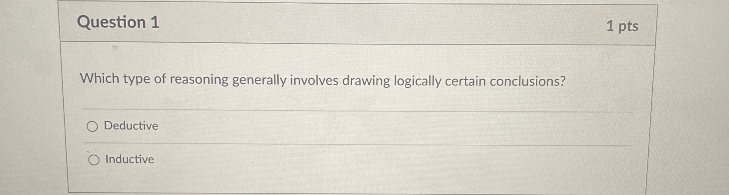 Solved Question 11 ptsWhich type of reasoning generally | Chegg.com Solved Question 11 ptsWhich type of reasoning generally | Chegg.com