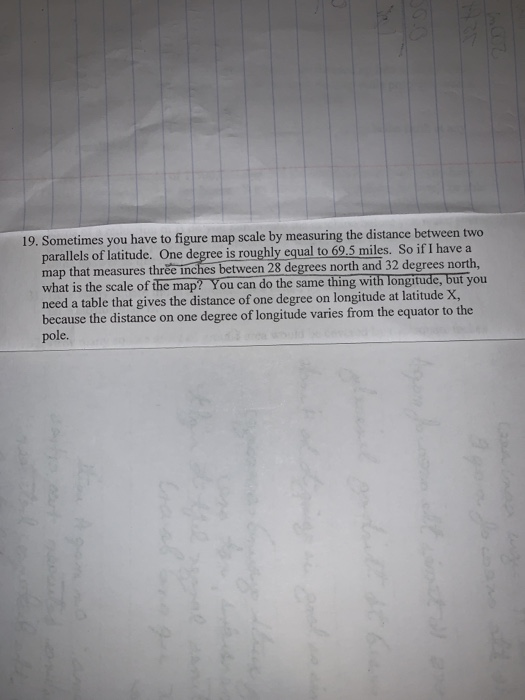 Solved 19. Sometimes you have to figure map scale by | Chegg.com