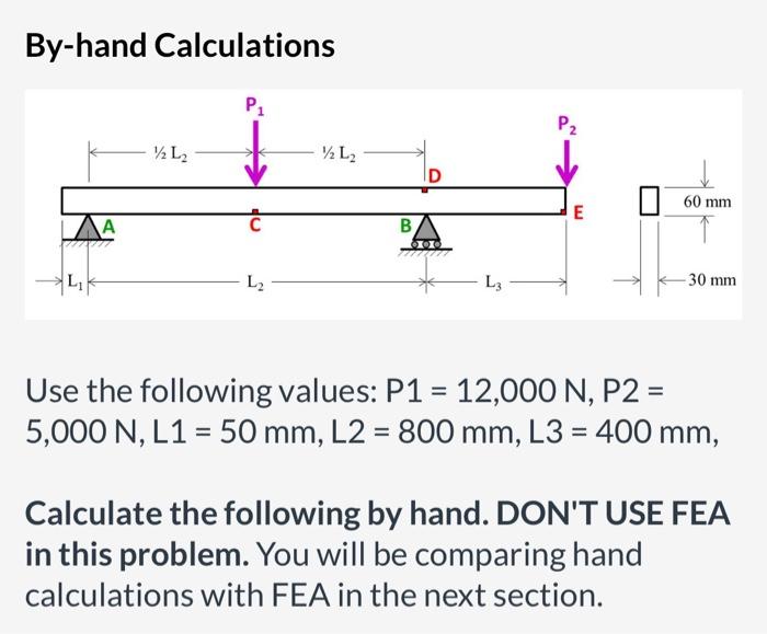 Solved By-hand Calculations Use the following values: | Chegg.com