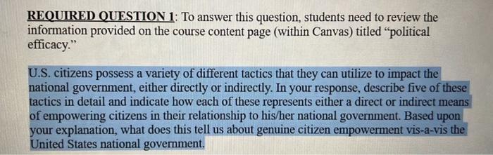 REQUIRED QUESTION 1: To answer this question, | Chegg.com