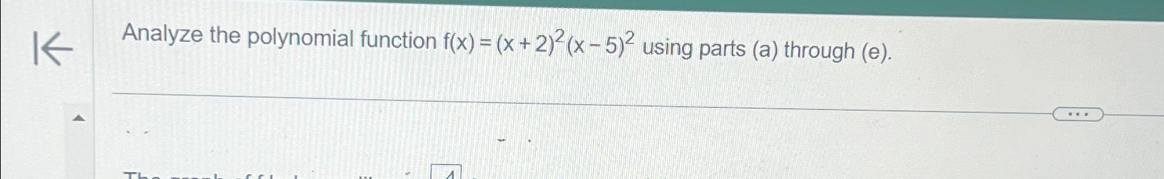 Solved Analyze the polynomial function f(x)=(x+2)2(x-5)2 | Chegg.com