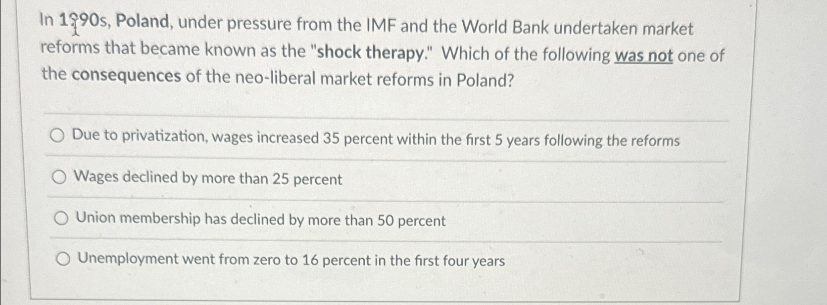 Solved In 1 ﻿Sos, Poland, under pressure from the IMF and | Chegg.com