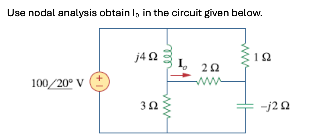 Solved Use nodal analysis obtain I0 ﻿in the circuit given | Chegg.com