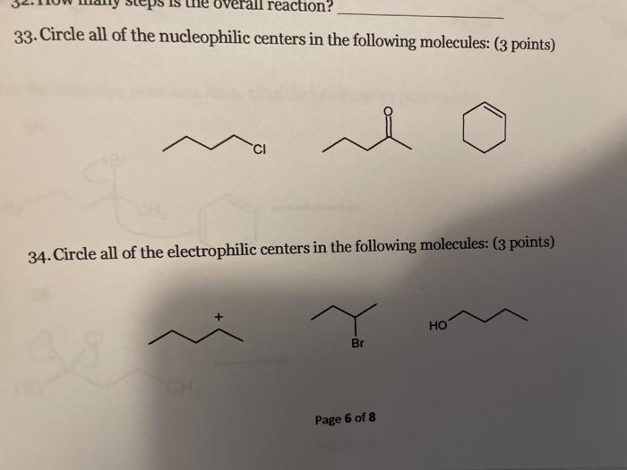 Solved reaction? 33. Circle all of the nucleophilic centers | Chegg.com