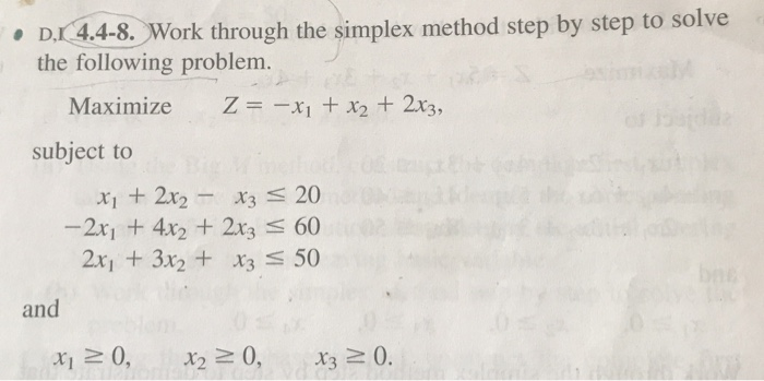 Solved • D,4.4-8. Work through the simplex method step by | Chegg.com