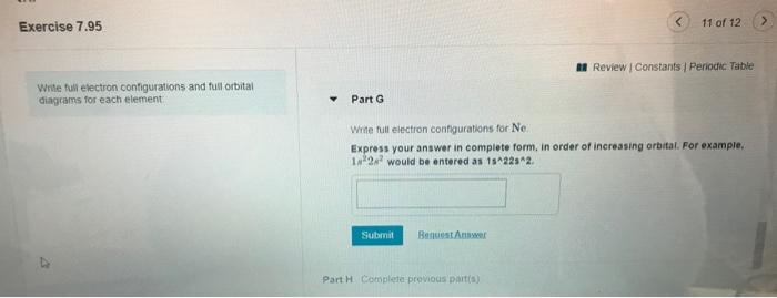 Solved Exercise 7.95 11 of 12 Review Constants Periodic Ta | Chegg.com