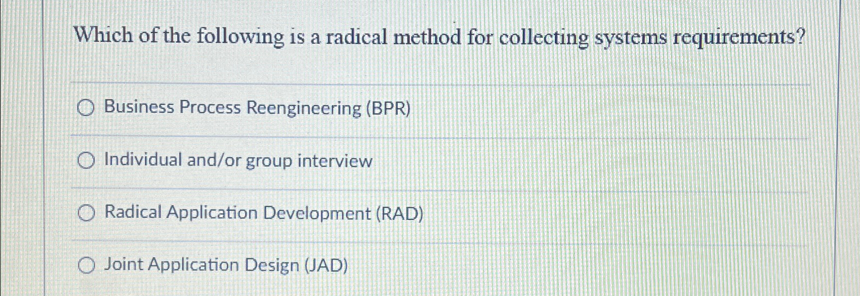 Solved Which of the following is a radical method for | Chegg.com