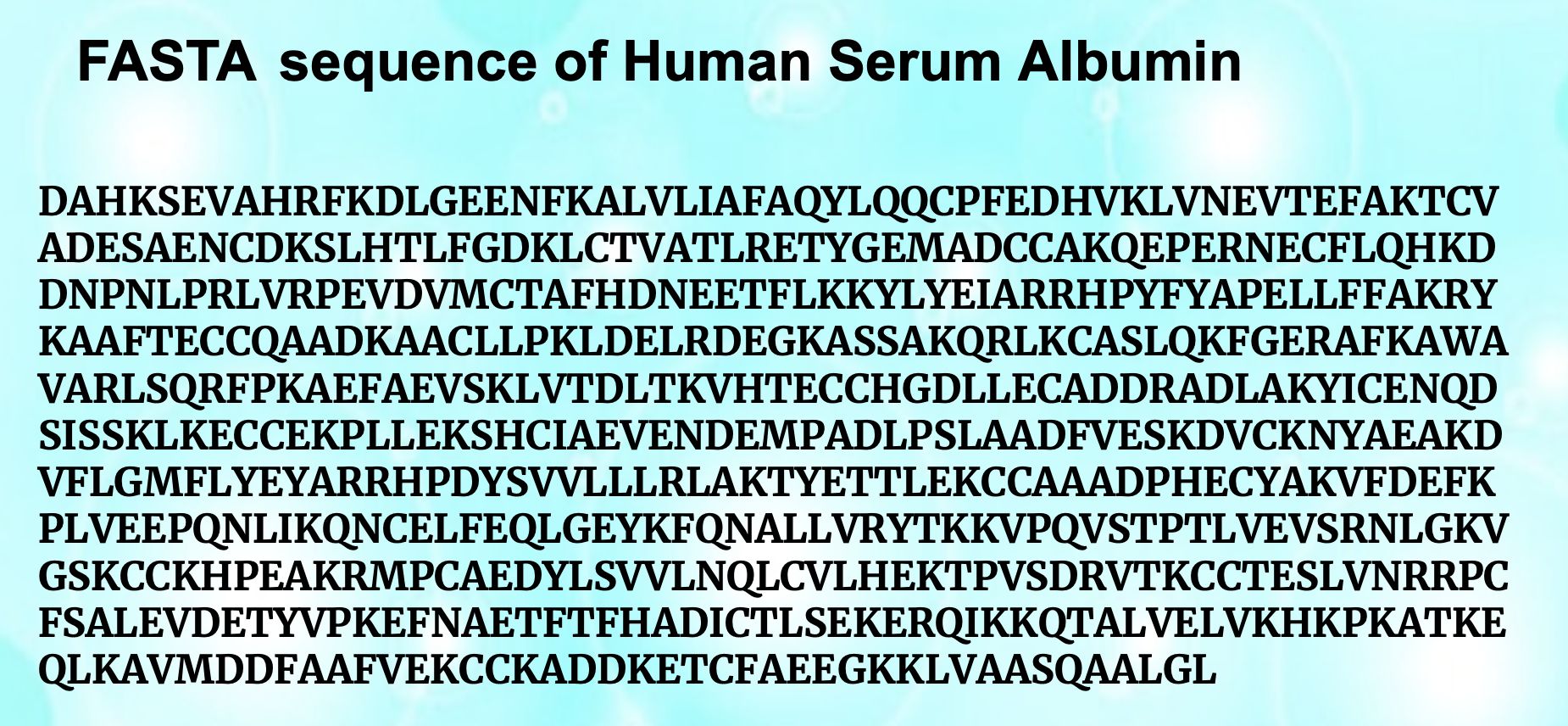Solved Fasta Sequence Of Human Serum Albuminhighlight The