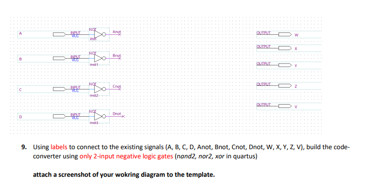 Solved helpUsing labels to connect to the existing signals | Chegg.com