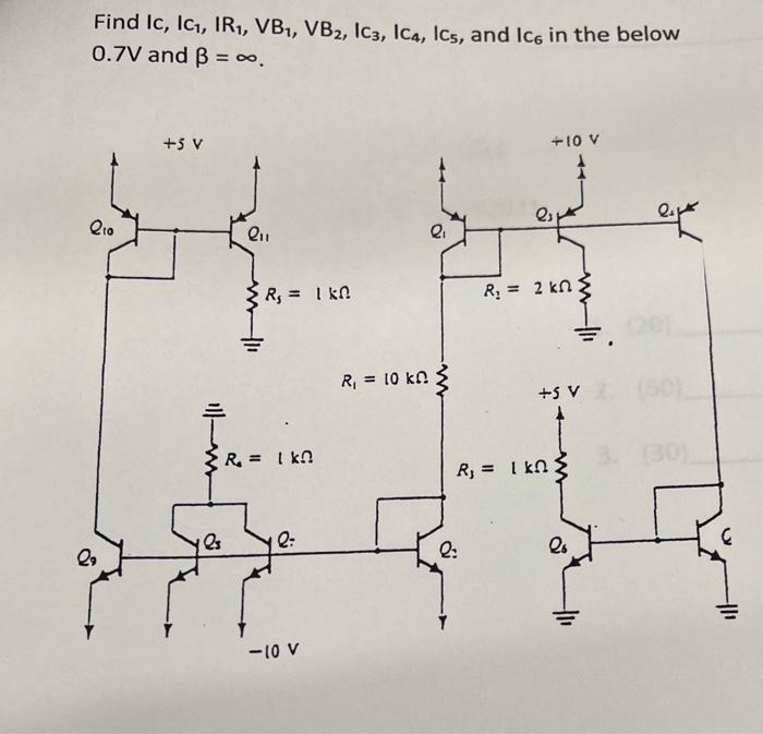 Solved Find Ic, Ici, IR, VB1, VB2, Ic3, Ica, Ics, and Ice in | Chegg.com