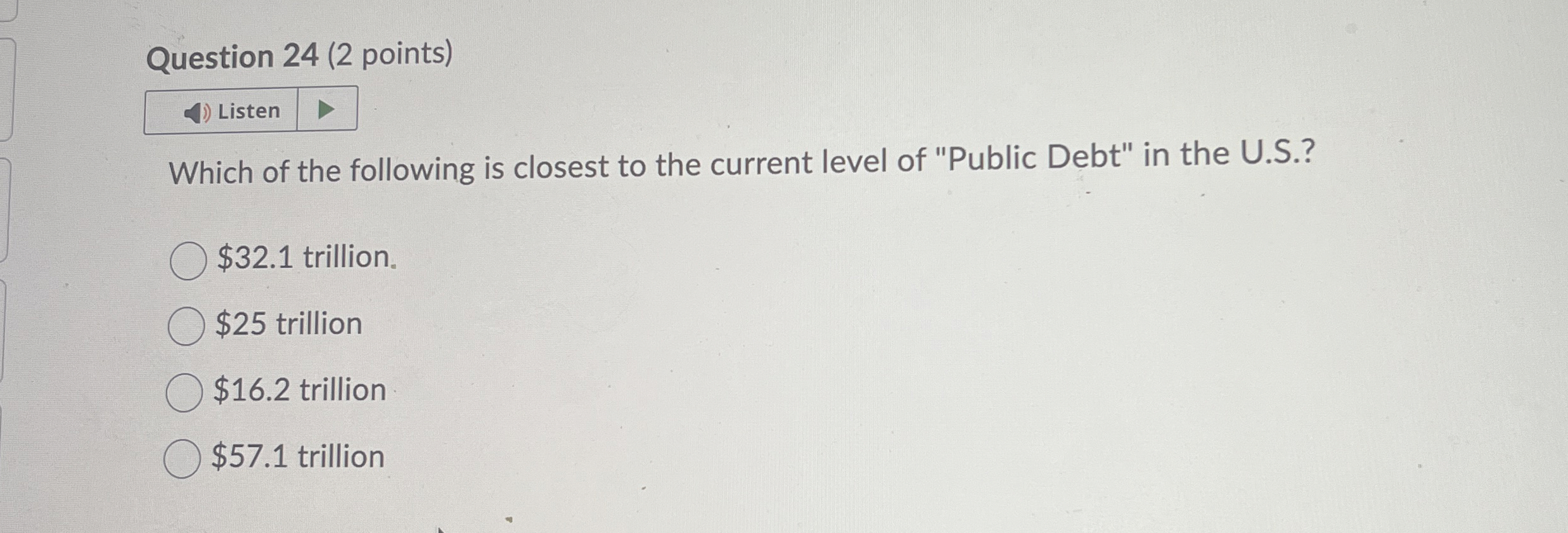 Solved Question 24 (2 points)ListenWhich of the following | Chegg.com Solved Question 24 (2 points)ListenWhich of the following | Chegg.com