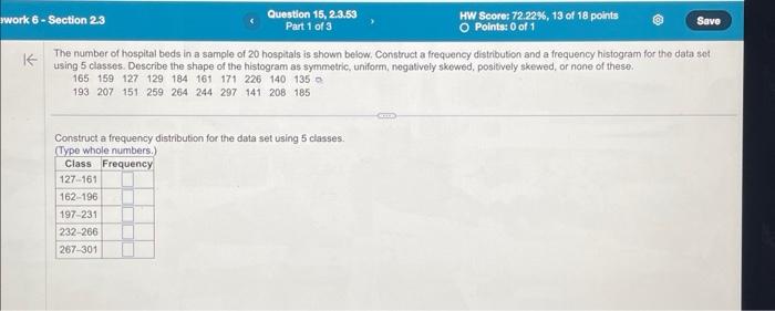 Solved The number of hospital beds in a sample of 20 | Chegg.com