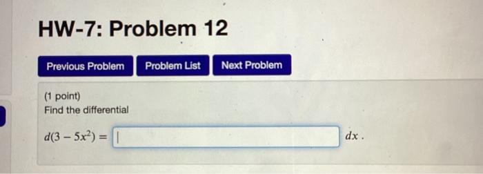 Solved HW-7: Problem 12 Previous Problem Problem List (1 | Chegg.com