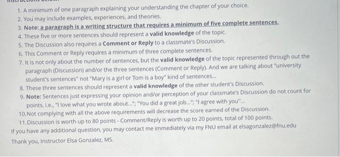 Solved 1. A minimum of one paragraph explaining your | Chegg.com
