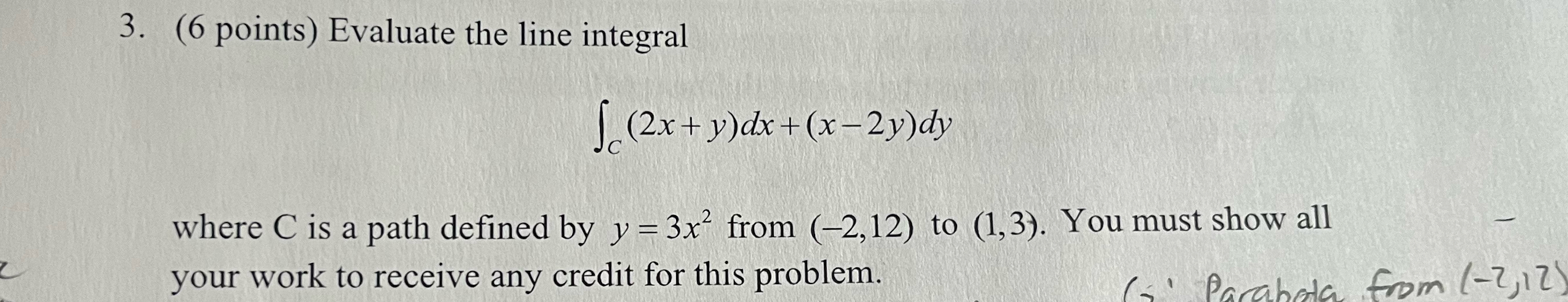 Solved (6 ﻿points) ﻿Evaluate the line | Chegg.com