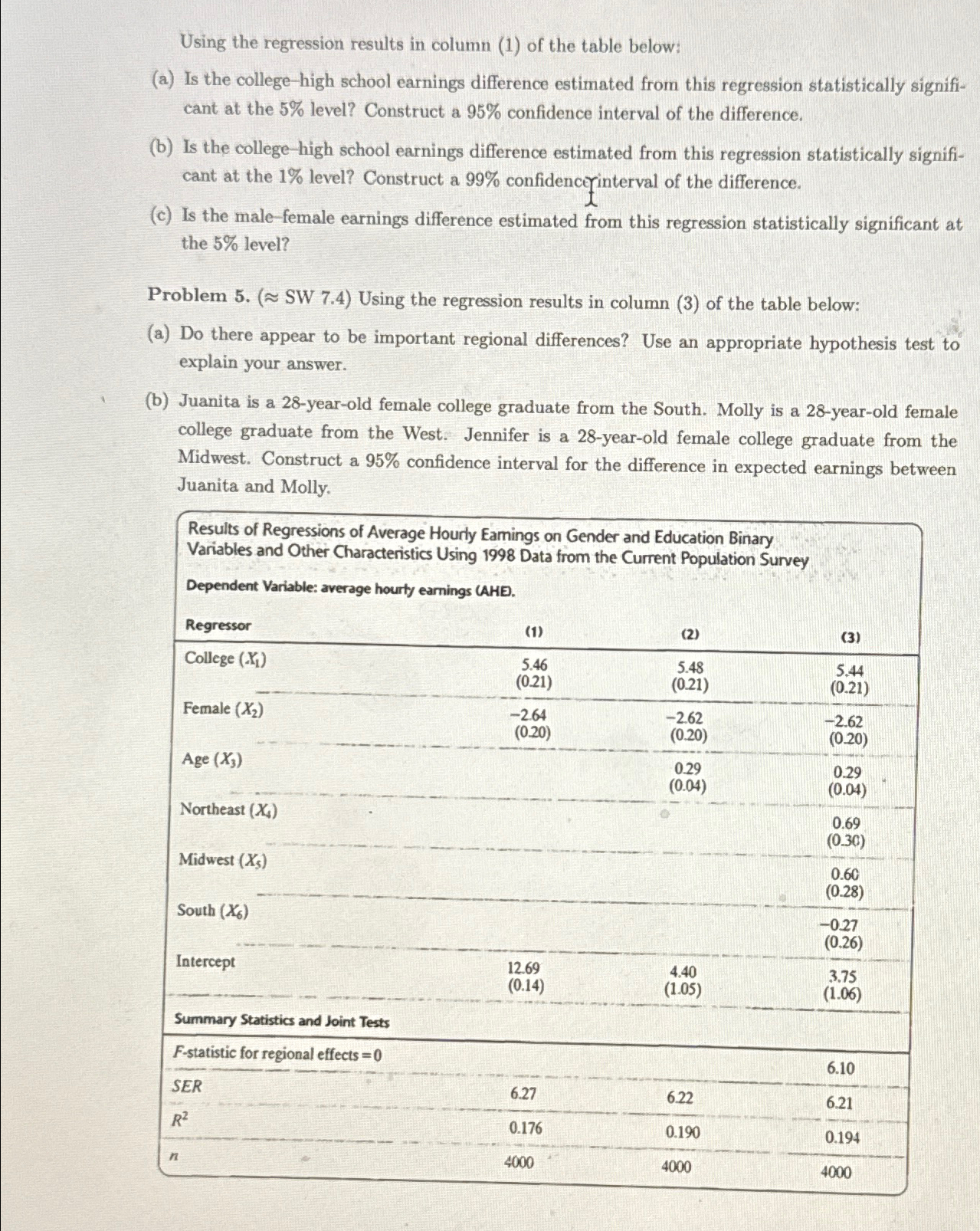 Problem 4. (~~SW7.2)The data set consists of | Chegg.com