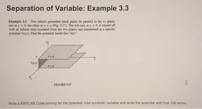 Solved Separation of Variable: Example 3.3 Example 3.3. Two | Chegg.com