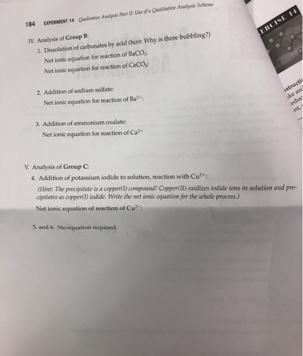 Solved NAME TERCISE 14 DATE Pre-Laboratory Assignment For | Chegg.com