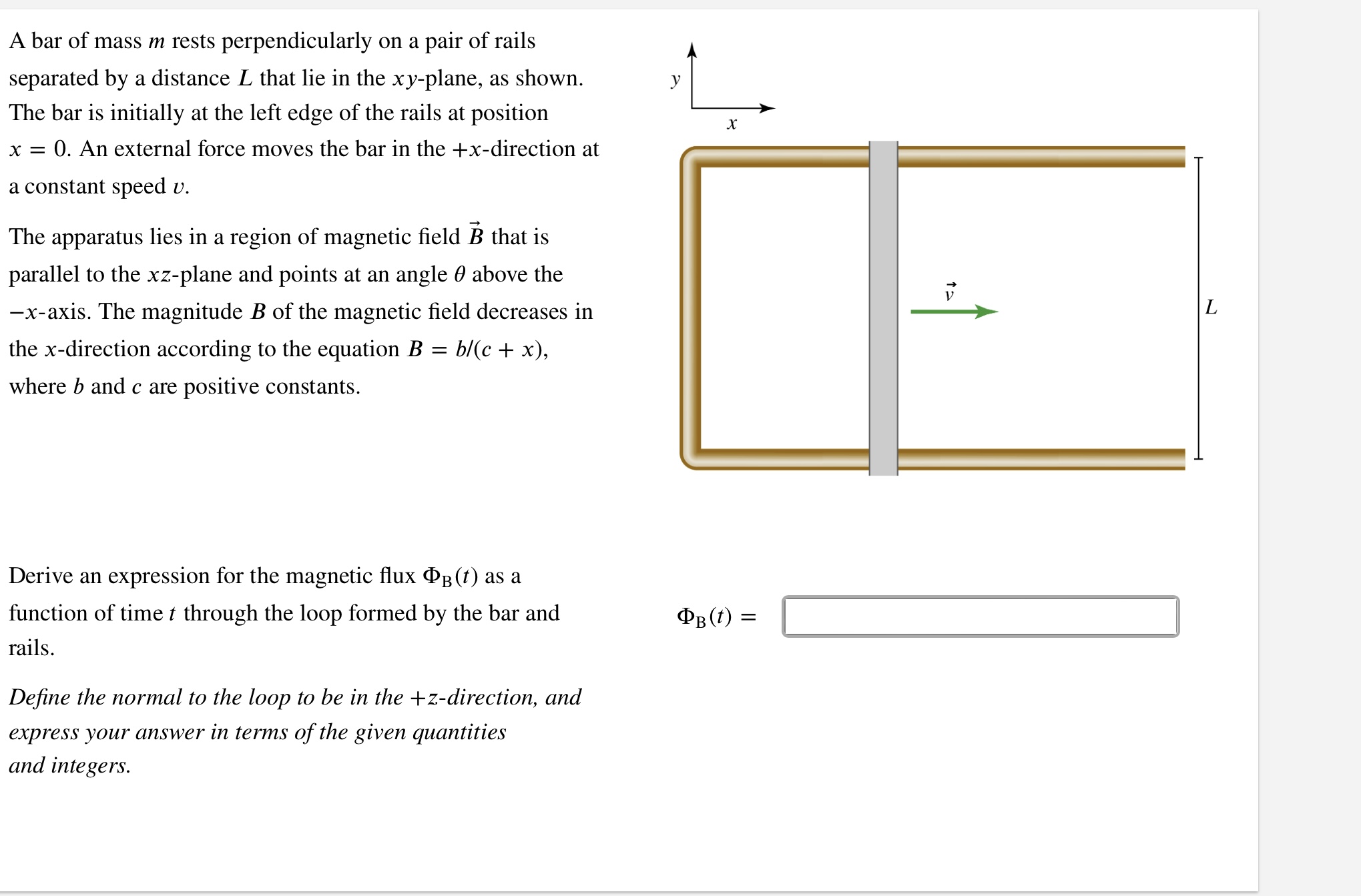 Solved A bar of mass m ﻿rests perpendicularly on a pair of | Chegg.com