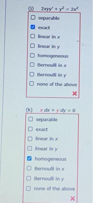 Solved Classify each differential equation as separable, | Chegg.com