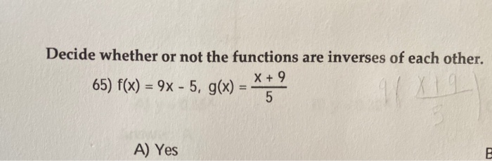 Solved Decide whether or not the functions are inverses of | Chegg.com