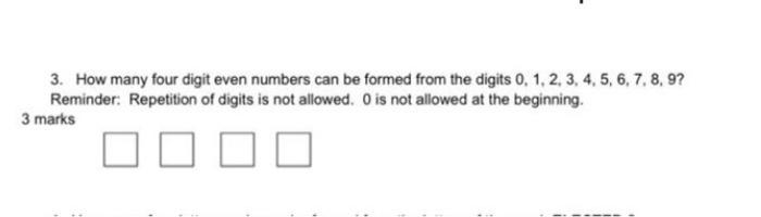 Solved How many four digit even numbers can be formed from | Chegg.com