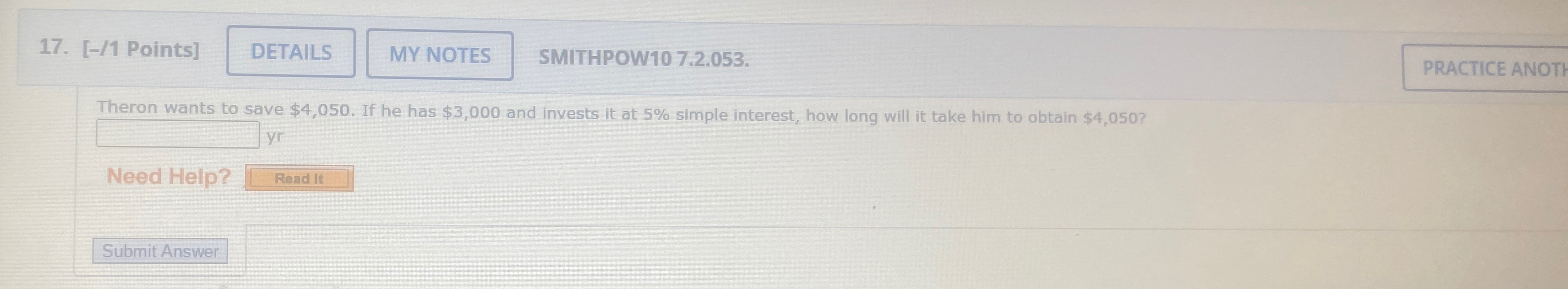 Solved [-/1 ﻿Points]SMITHPOW10 7.2.053.Theron wants to save | Chegg.com