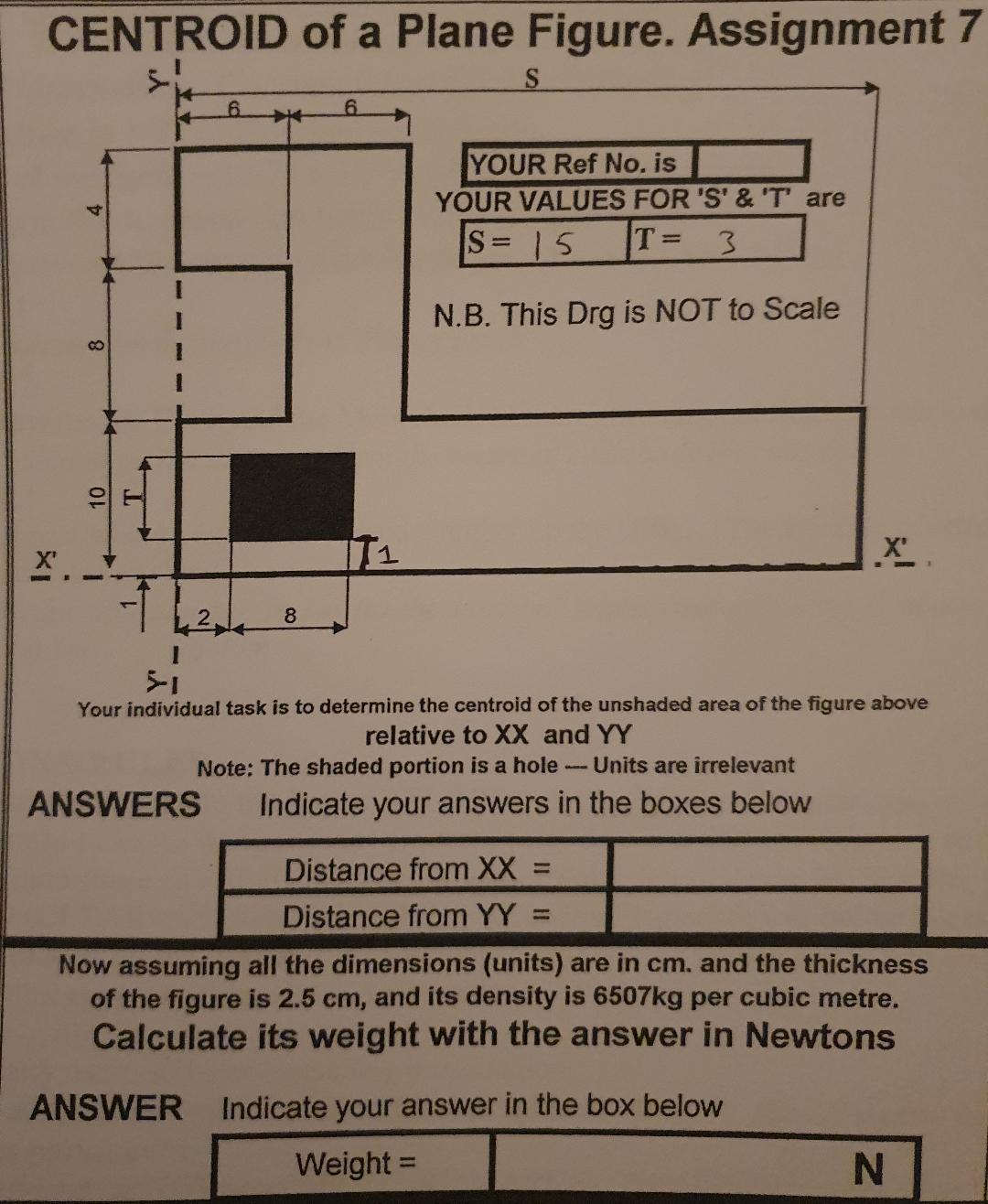 Solved CENTROID of a Plane Figure. Assignment 7Now assuming | Chegg.com