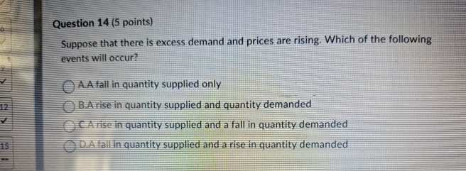 Solved Question 14 (5 ﻿points)Suppose that there is excess | Chegg.com