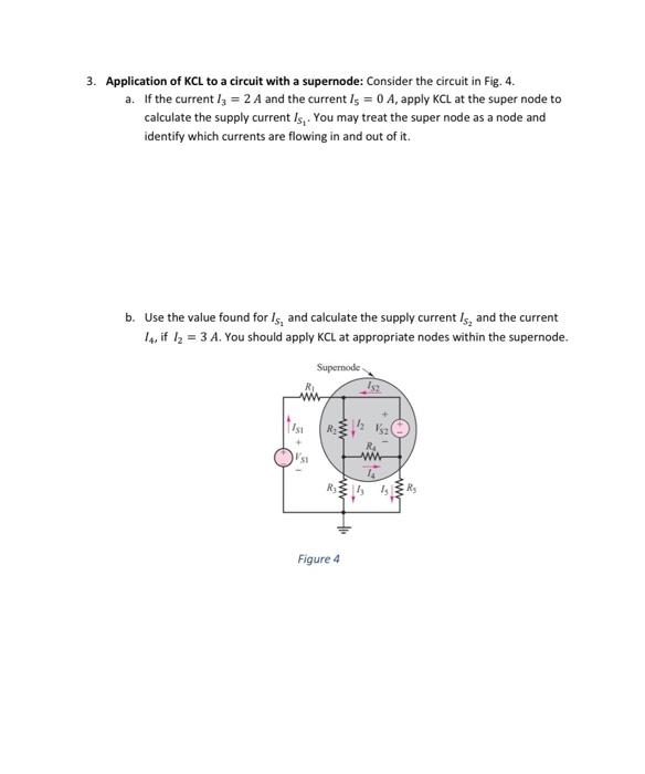 Solved 3. Application of KCL to a circuit with a supernode: | Chegg.com