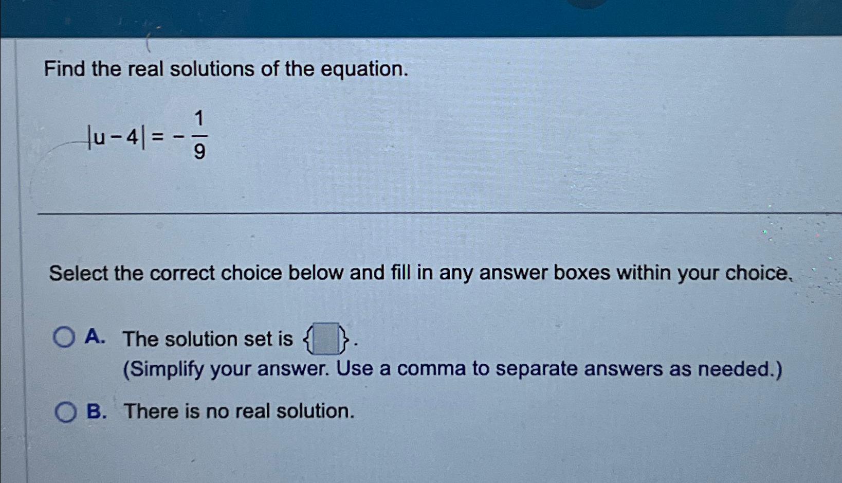 Solved Find the real solutions of the | Chegg.com