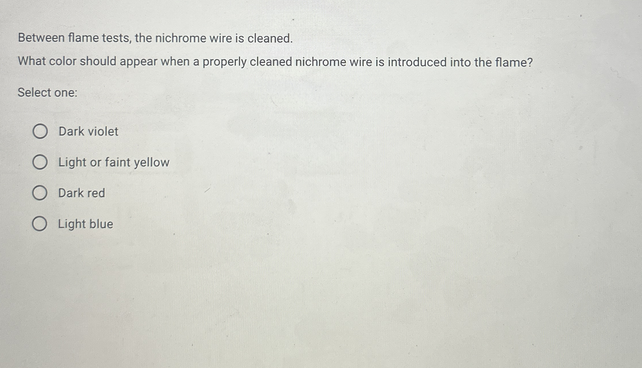Solved Between flame tests, the nichrome wire is | Chegg.com