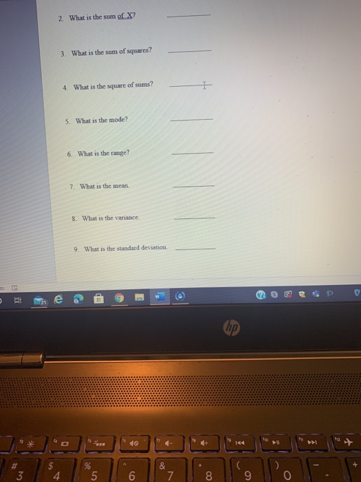Solved question says enter the following data on your | Chegg.com