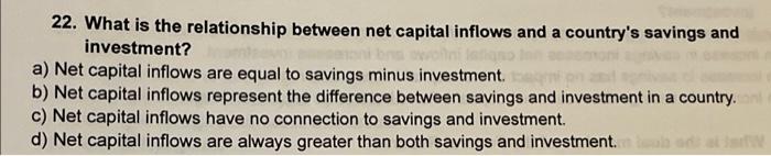Solved 22. What is the relationship between net capital | Chegg.com