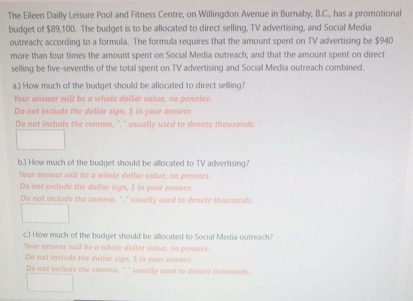 Solved The Eileen Dailly Leisure Pool and Fitness Centre, on | Chegg.com