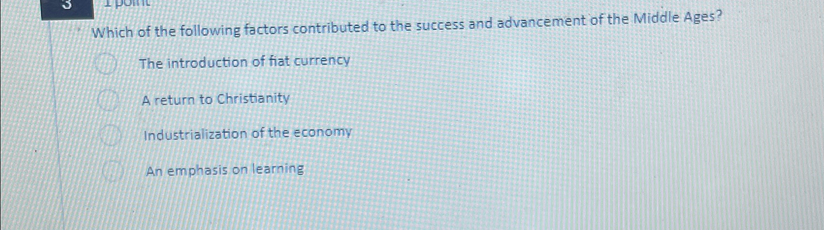 Solved Which of the following factors contributed to the | Chegg.com