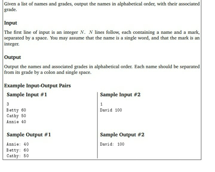 Solved Given a list of names and grades, output the names in | Chegg.com