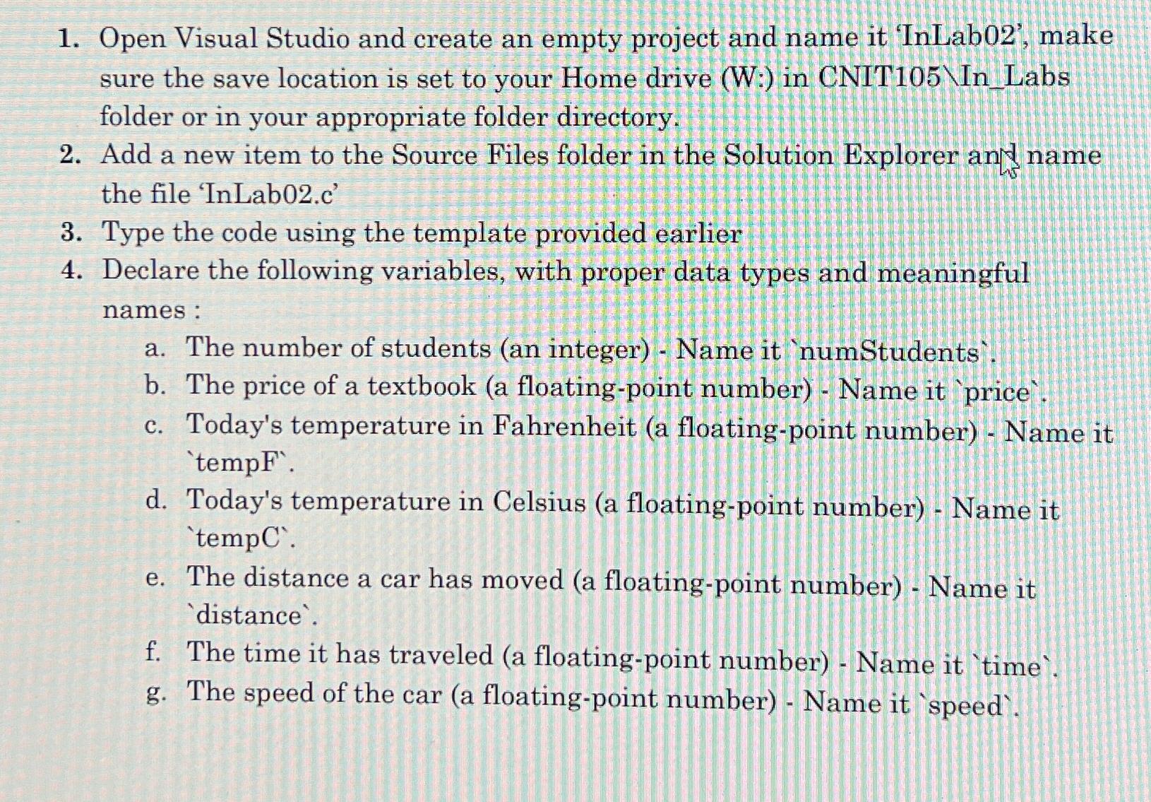 Solved Open Visual Studio and create an empty project and | Chegg.com