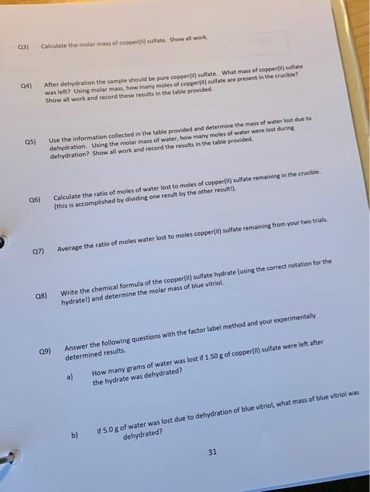 Solved Pre-laboratory Assignment 3 - Moles and the | Chegg.com