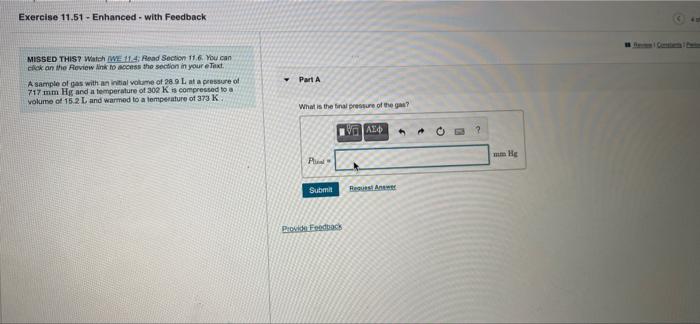 Solved Exercise 11.51 - Enhanced - with Feedback MISSED | Chegg.com