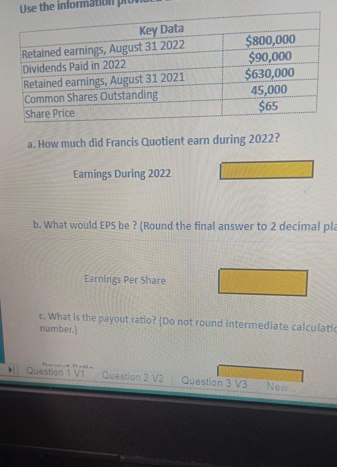 Solved a. How much did Francis Quotient earn during 2022? | Chegg.com