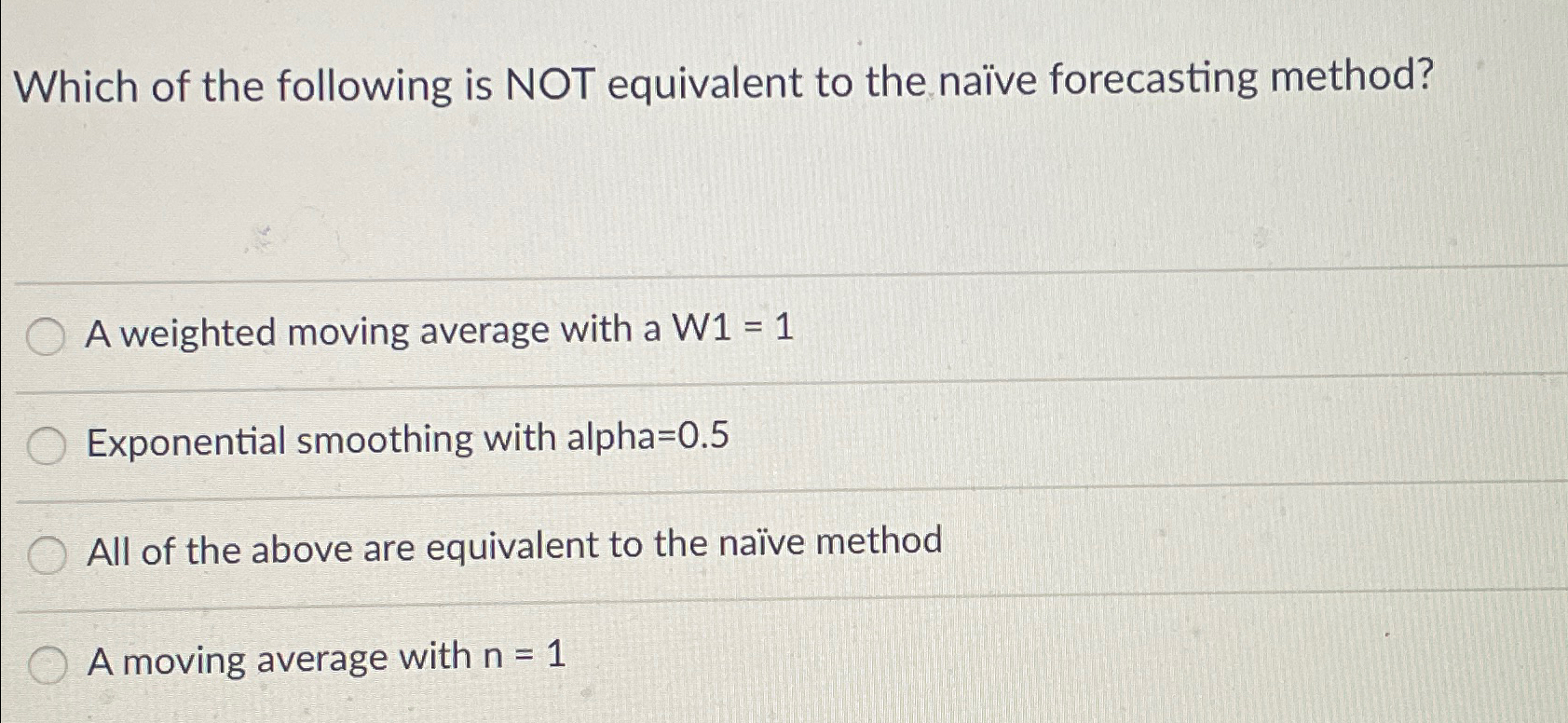 Solved Which of the following is NOT equivalent to the naïve | Chegg.com