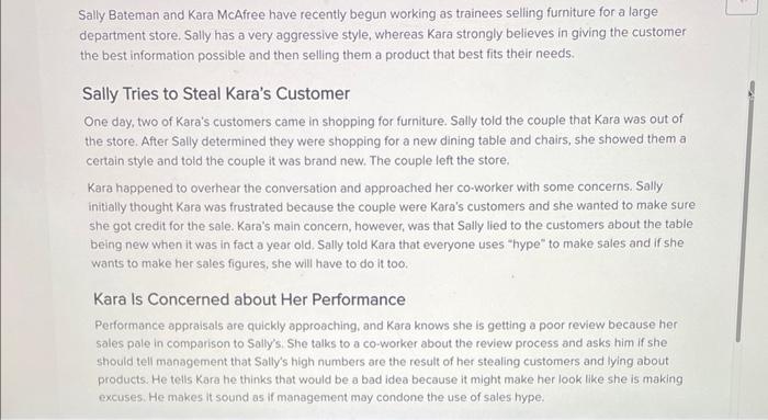 Solved Sally Bateman and Kara McAfree have recently begun | Chegg.com