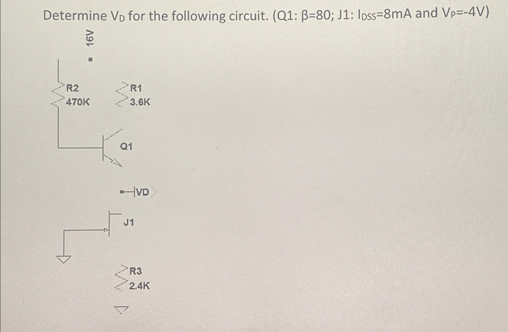 Solved Determine VD ﻿for the following circuit. | Chegg.com